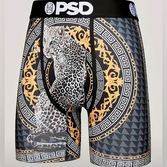 PSD | Underwear & Socks | Mens Psd Boxer Briefs Leopard And Gold Chain ...